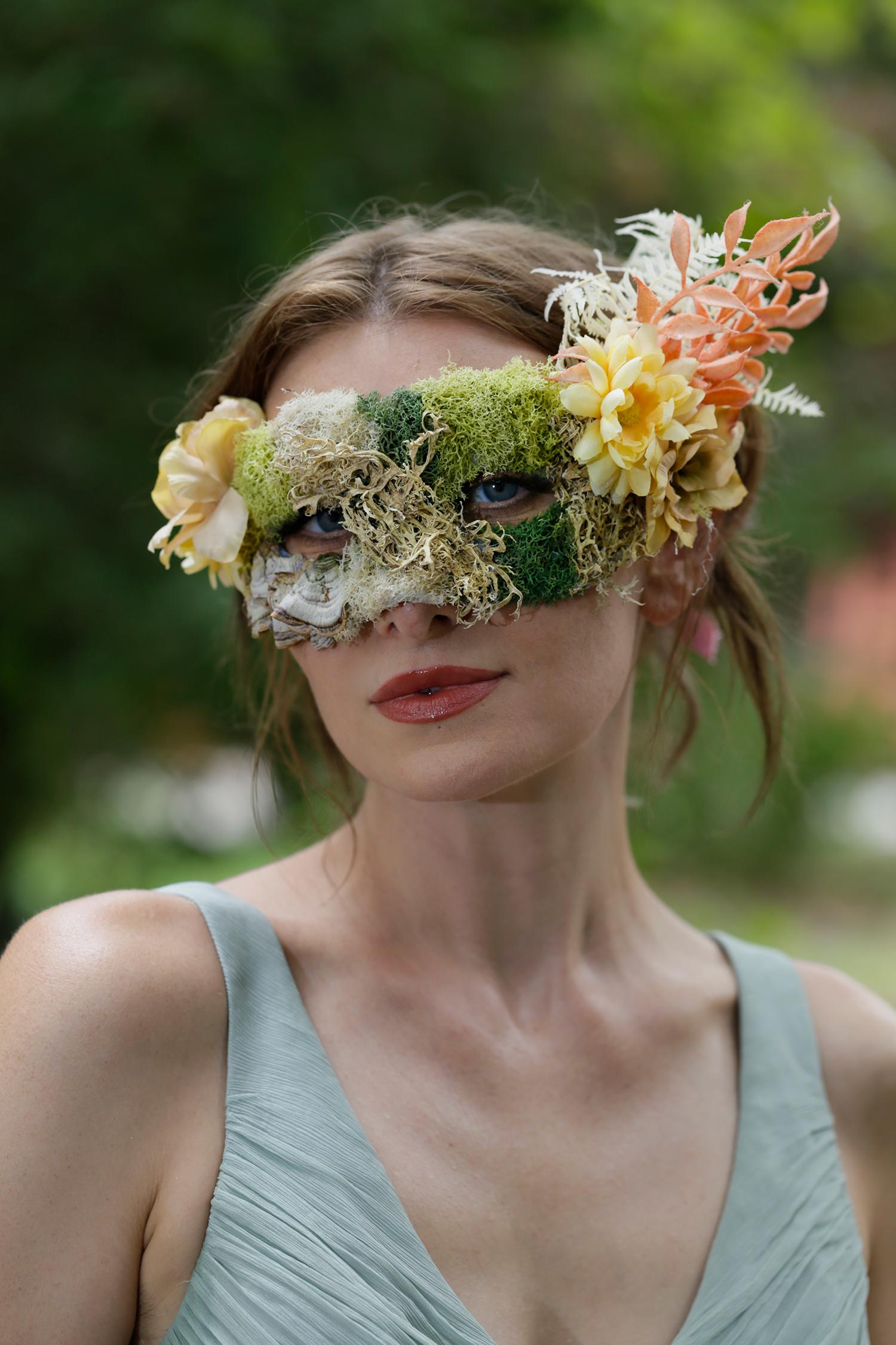 Nature-inspired Masquerade Mask Preserved Moss, Silk Flowers, and ...
