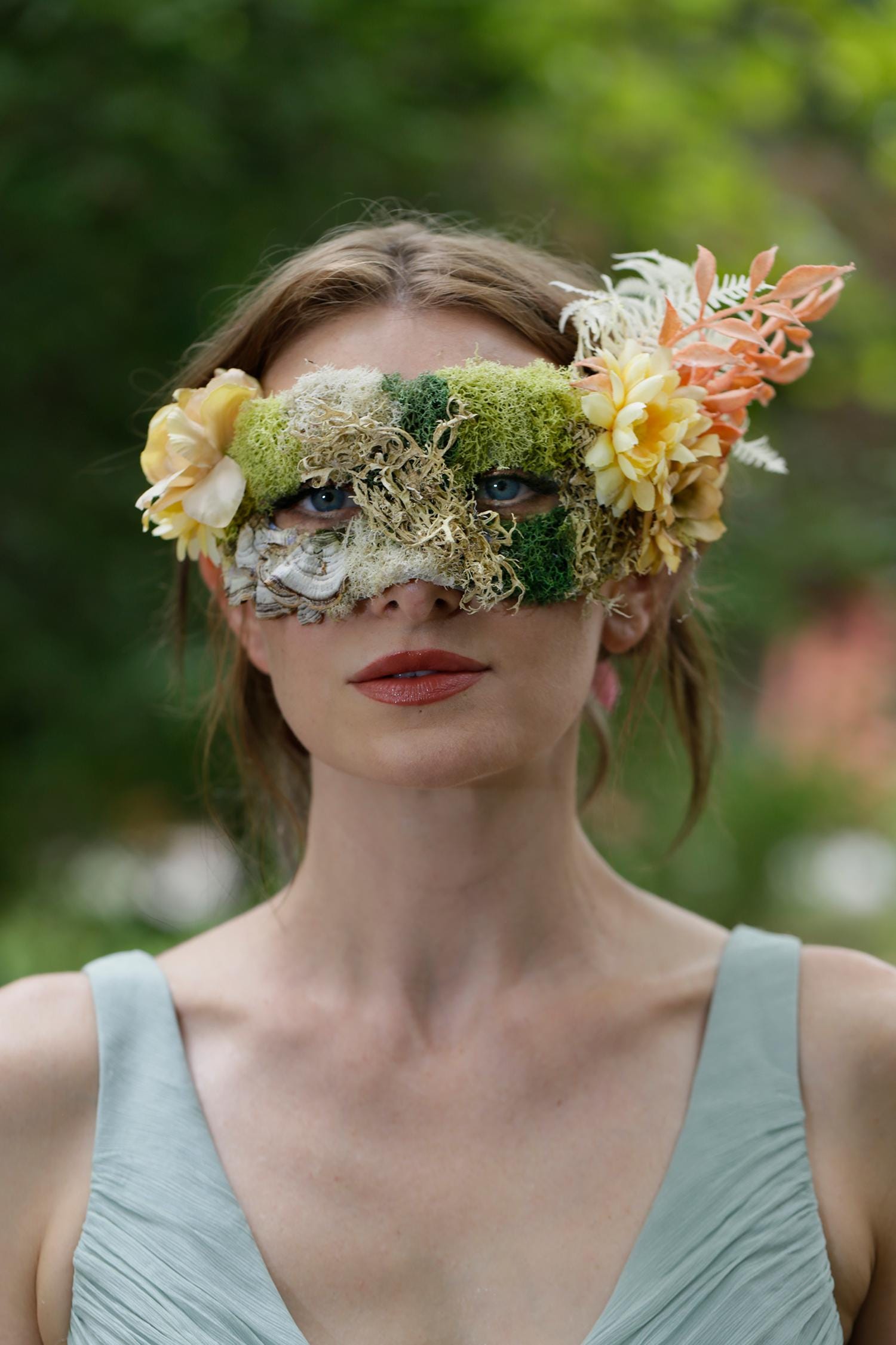 Nature-inspired Masquerade Mask Preserved Moss, Silk Flowers, and ...