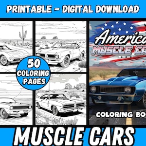 American Muscle Cars Coloring Book | Printable Coloring Pages | PDF ...