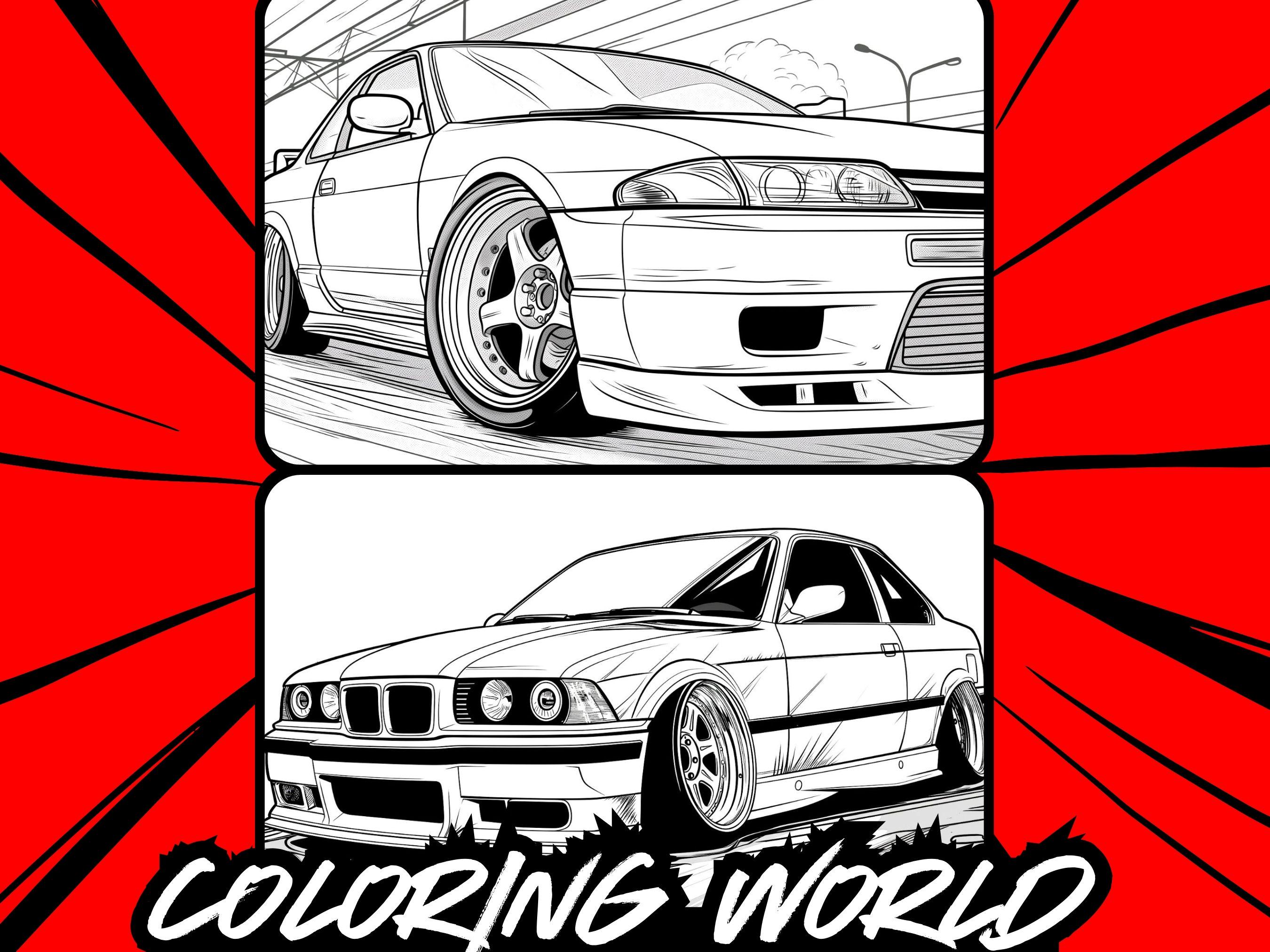 Modified Cars Coloring Book | Printable Coloring Pages | PDF | 10 Page ...
