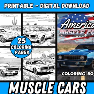 American Muscle Cars Coloring Pages | Printable Coloring Book | PDF ...