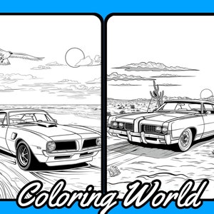 American Muscle Cars Coloring Pages | Printable Coloring Book | PDF ...
