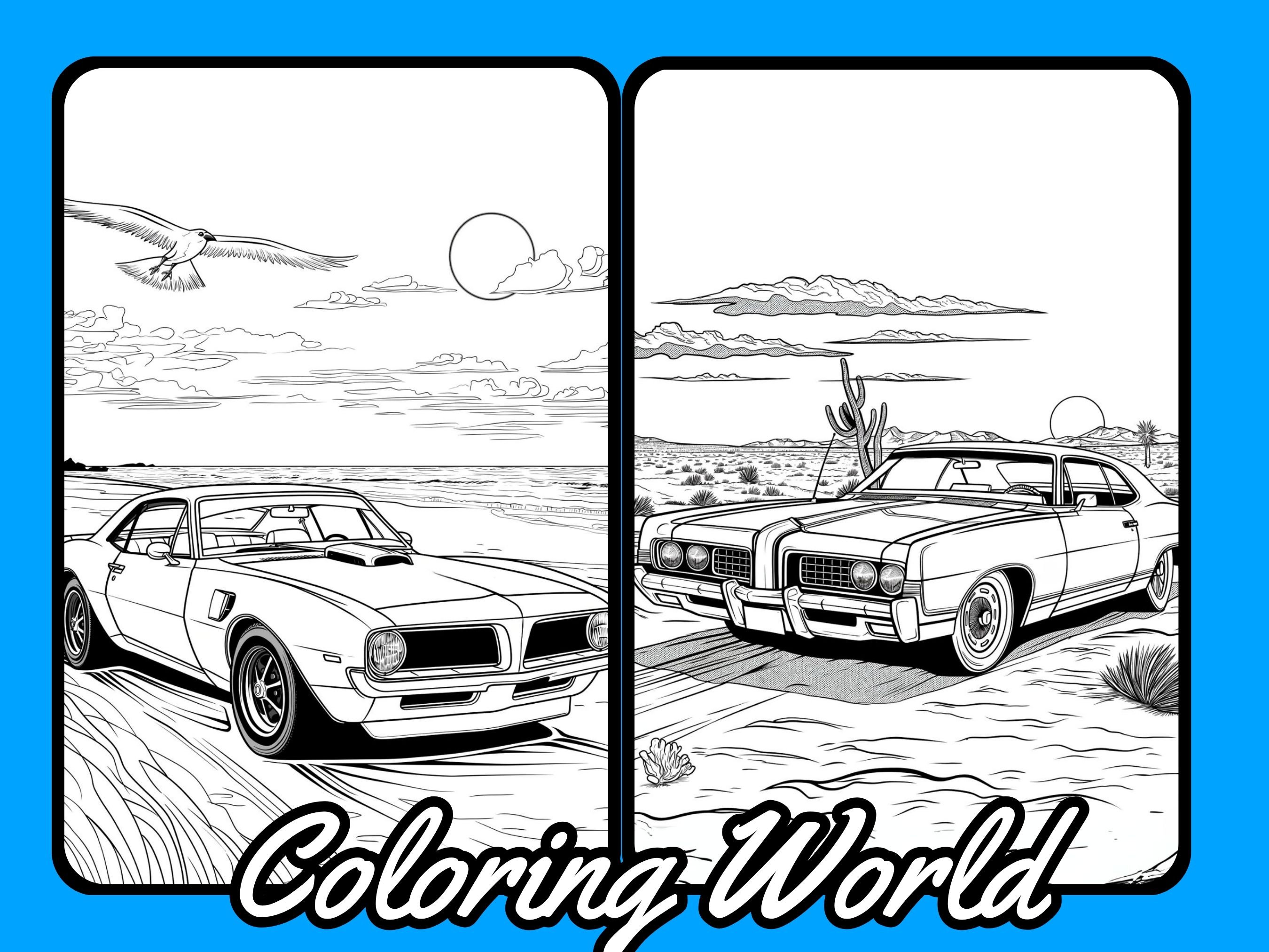 American Muscle Cars Coloring Book | Printable Coloring Pages | PDF ...