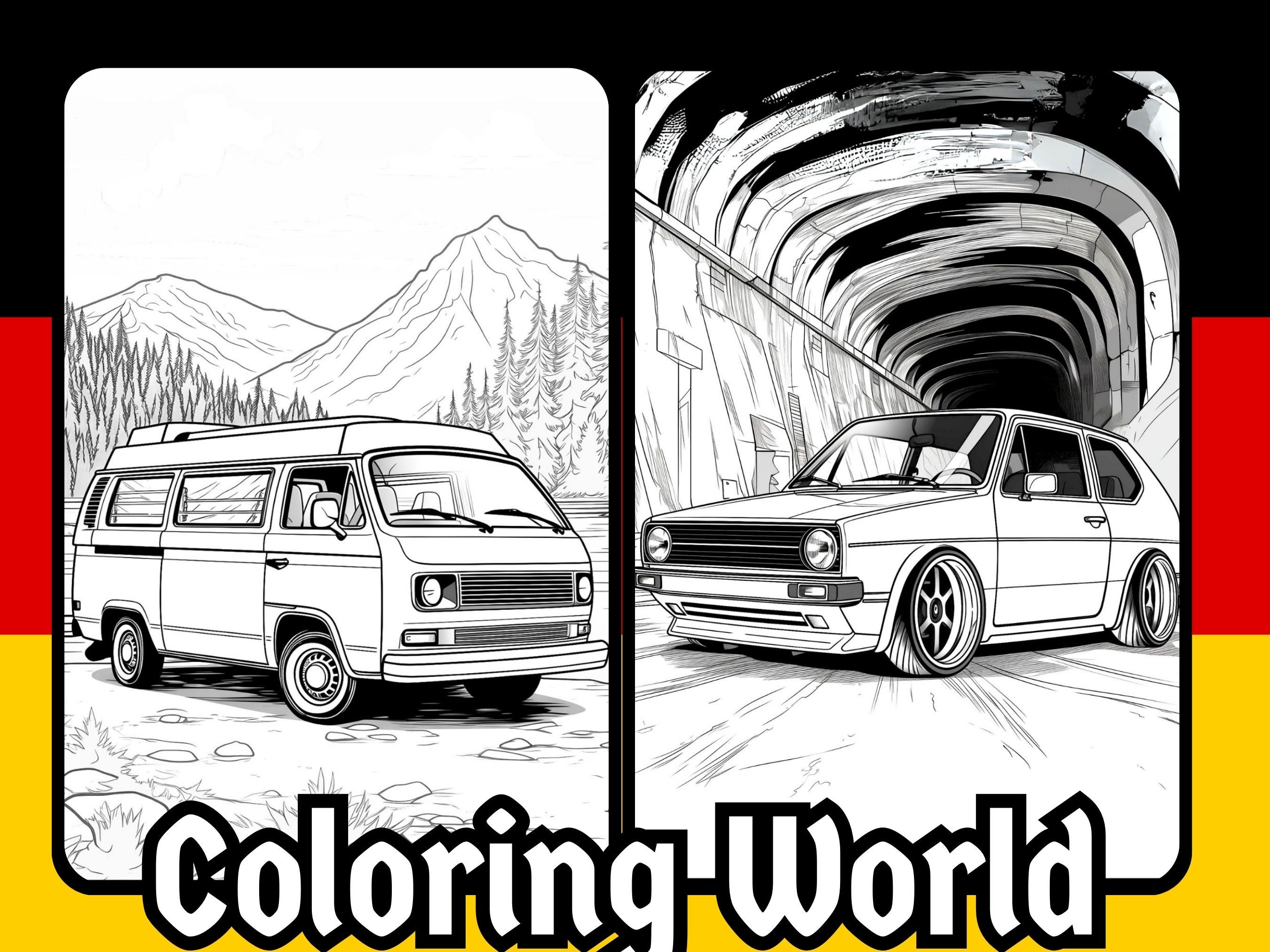 German Cars Coloring Pages | Printable Coloring Book | PDF | 5 Page ...