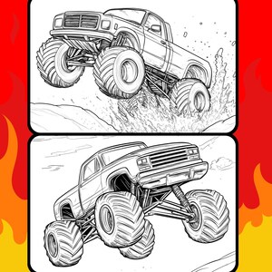 Monster Trucks Coloring Pages for Kids | Printable Coloring Book | PDF ...