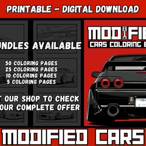 Modified Cars Coloring Book | Printable Coloring Pages | PDF | 5 Page ...