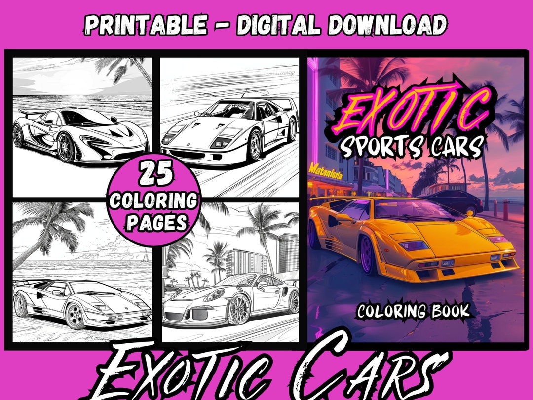 Exotic Cars - Supercars Coloring Book | Printable Coloring Pages | PDF ...