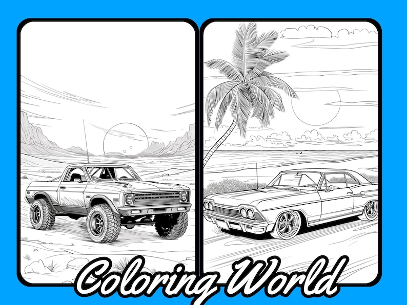 American Muscle Cars Coloring Pages | Printable Coloring Book | PDF ...