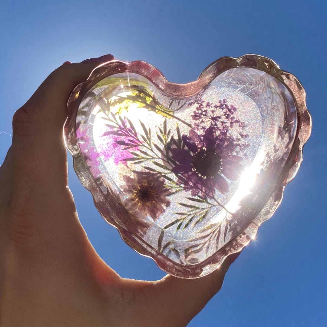 Heart Shaped Dried Flower Bowl or Pot, Candle Holder, Flower Pot ...