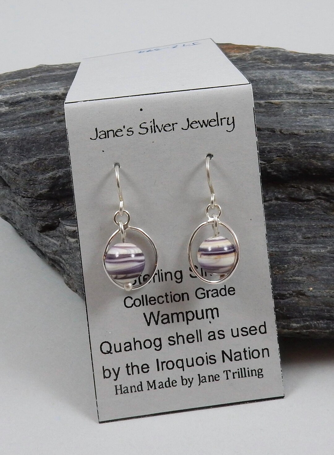 Silver and Wampum 10mm Bead Quahog Shell Iroquois Nation - Etsy