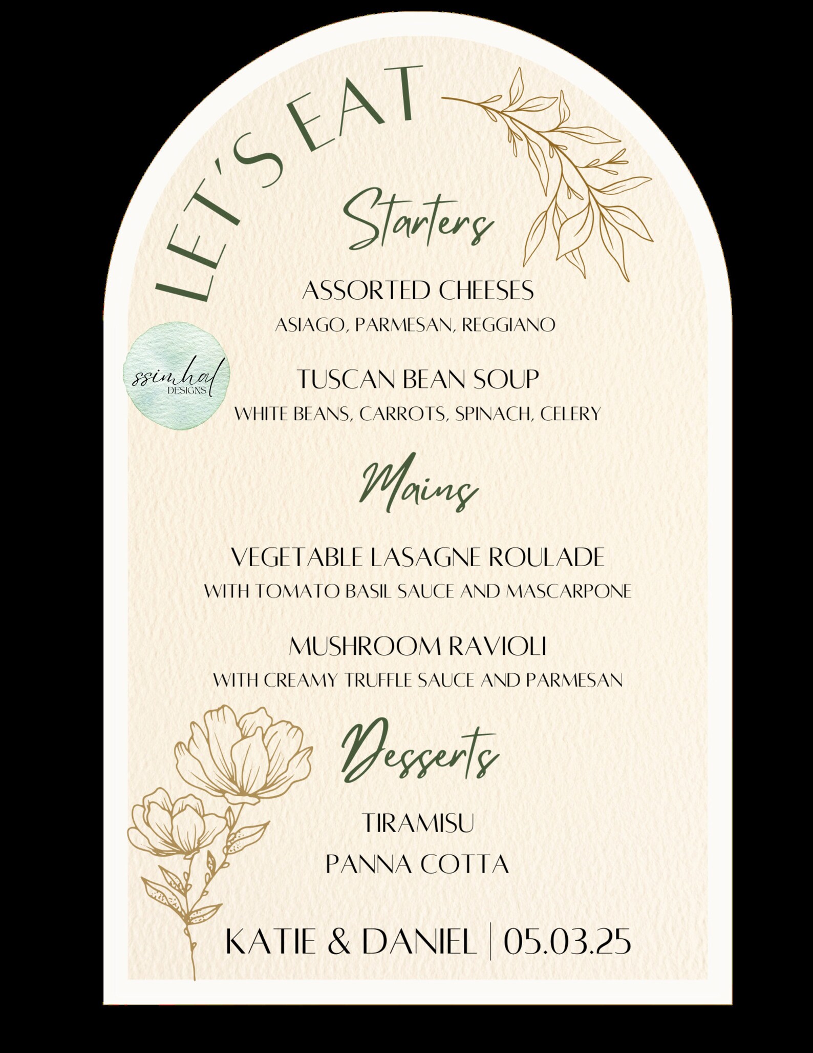 Menu Cards for Weddings, Events, Menus, Drink Menu, Food Menu, Dinner ...