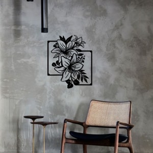 Metal Lilium Decor, Floral Metal Sign, Lily, Metal Leaf Art,lilium ...