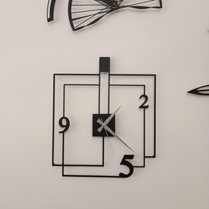 Square Metal Wall Clock, Modern Square Clock, Minimal Square Clock ...