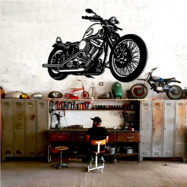 Motorcycle Gifts for Husband Metal Wall Art: Biker Garage Decor, Gift ...