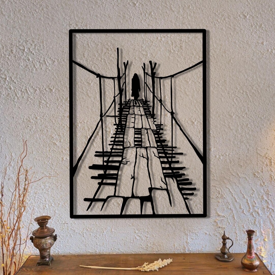 Bridge Metal Wall Art, Metal Bridge, Walking Figure and Beginning of ...