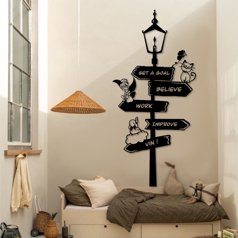 Motivational Quote Metal Sign: Kids' Room Street Lamp Wall Art - Etsy