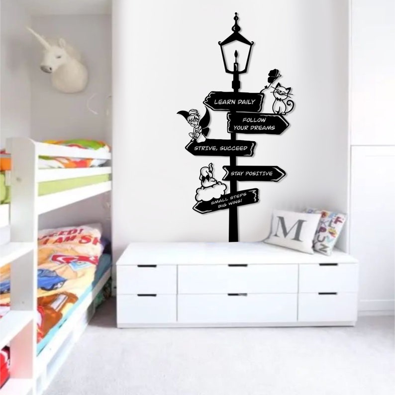 Motivational Quote Metal Sign: Kids' Room Street Lamp Wall Art - Etsy