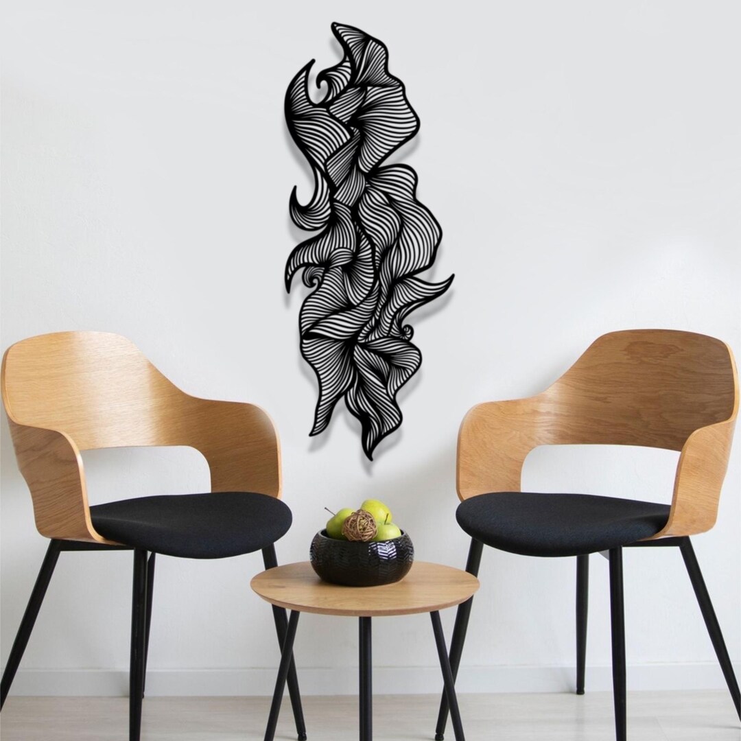 Abstract Wall Panel,line Design Metal Wall Art,abstract Luxury Black ...