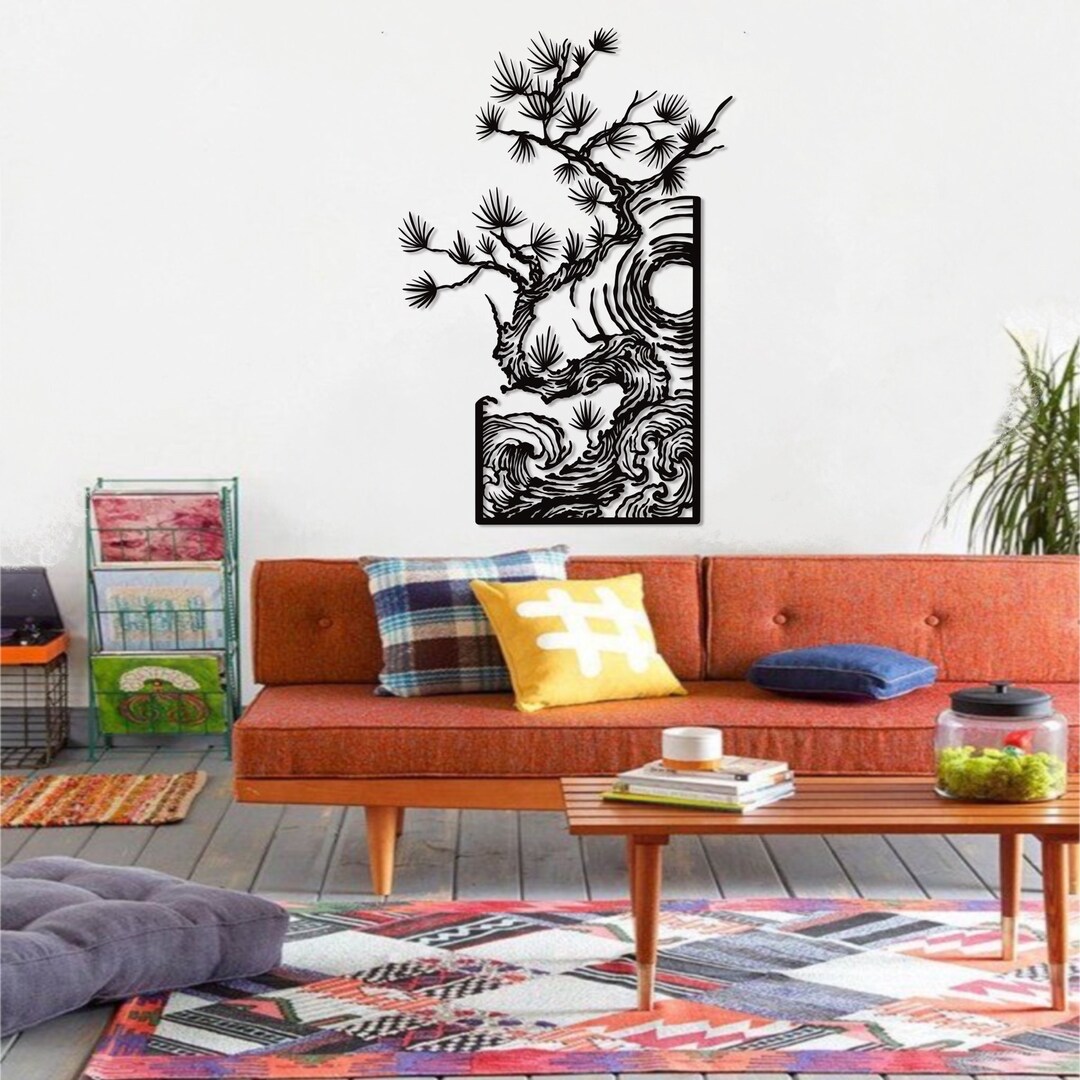 Ginkgo Tree Wall Art,sun,waves,metal 3D Ginkgo Tree,ginkgo Biloba Metal ...