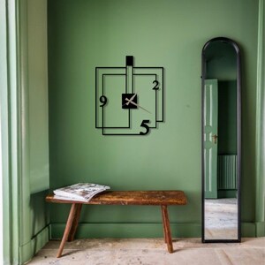 Square Metal Wall Clock, Modern Square Clock, Minimal Square Clock ...