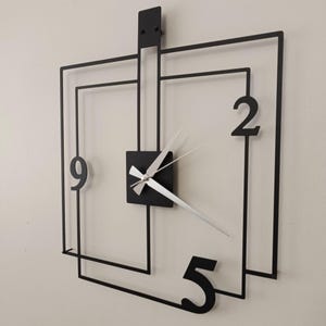 Square Metal Wall Clock, Modern Square Clock, Minimal Square Clock ...