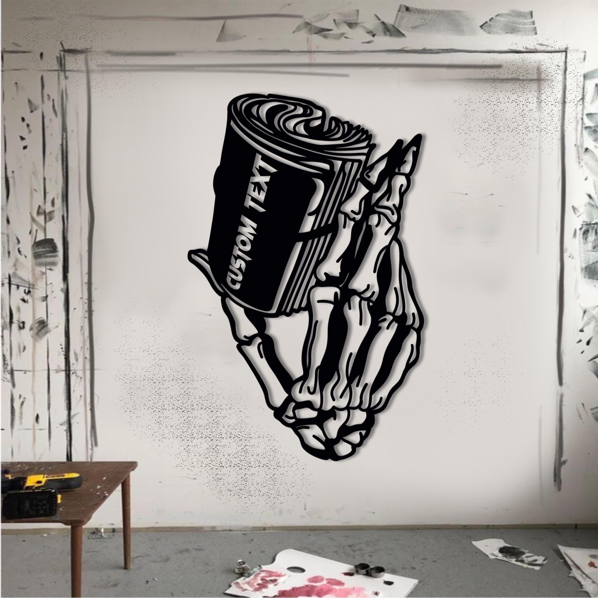 Skeleton Money Sign, Custom Skeleton Fingers , Personalized Money Art ...