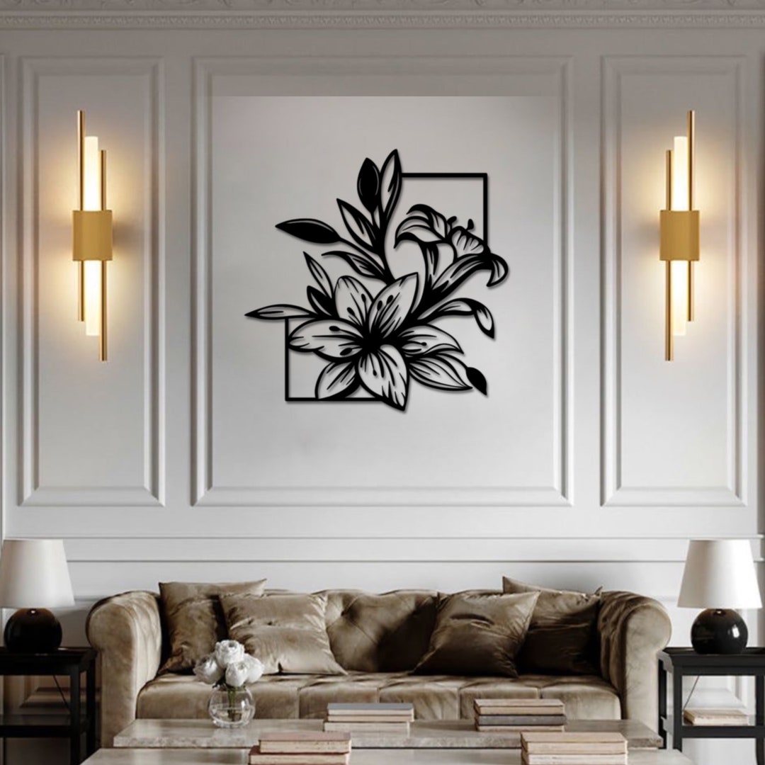 Metal Lily Flower, Metal Flower Decor, Flower Sign, Metal Lily Art ...