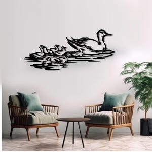 Metal Duck Family-swimming Ducks Wall Decor,duck Pond Lake Theme ...