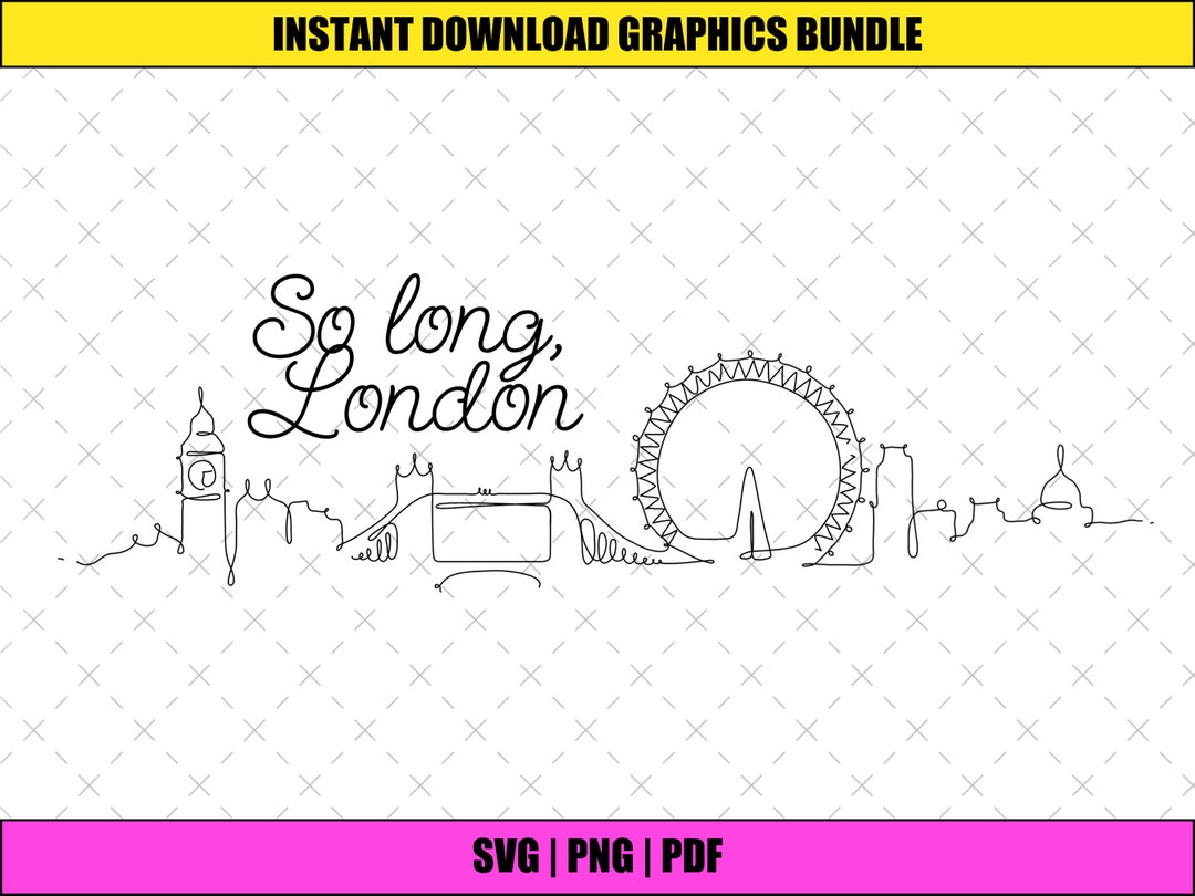 So Long London Line Drawing SVG PNG Illustration Taylor Swift Tortured ...