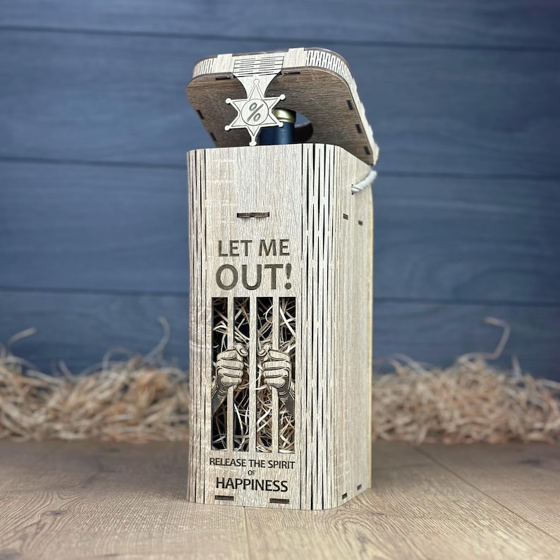 Laser Cut Wine Box SVG: "let Me Out" Jail Caddy (digital Files) - Etsy