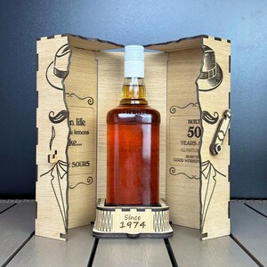 Laser Cut Whiskey Box SVG: Wooden Bottle Holder Design - Etsy