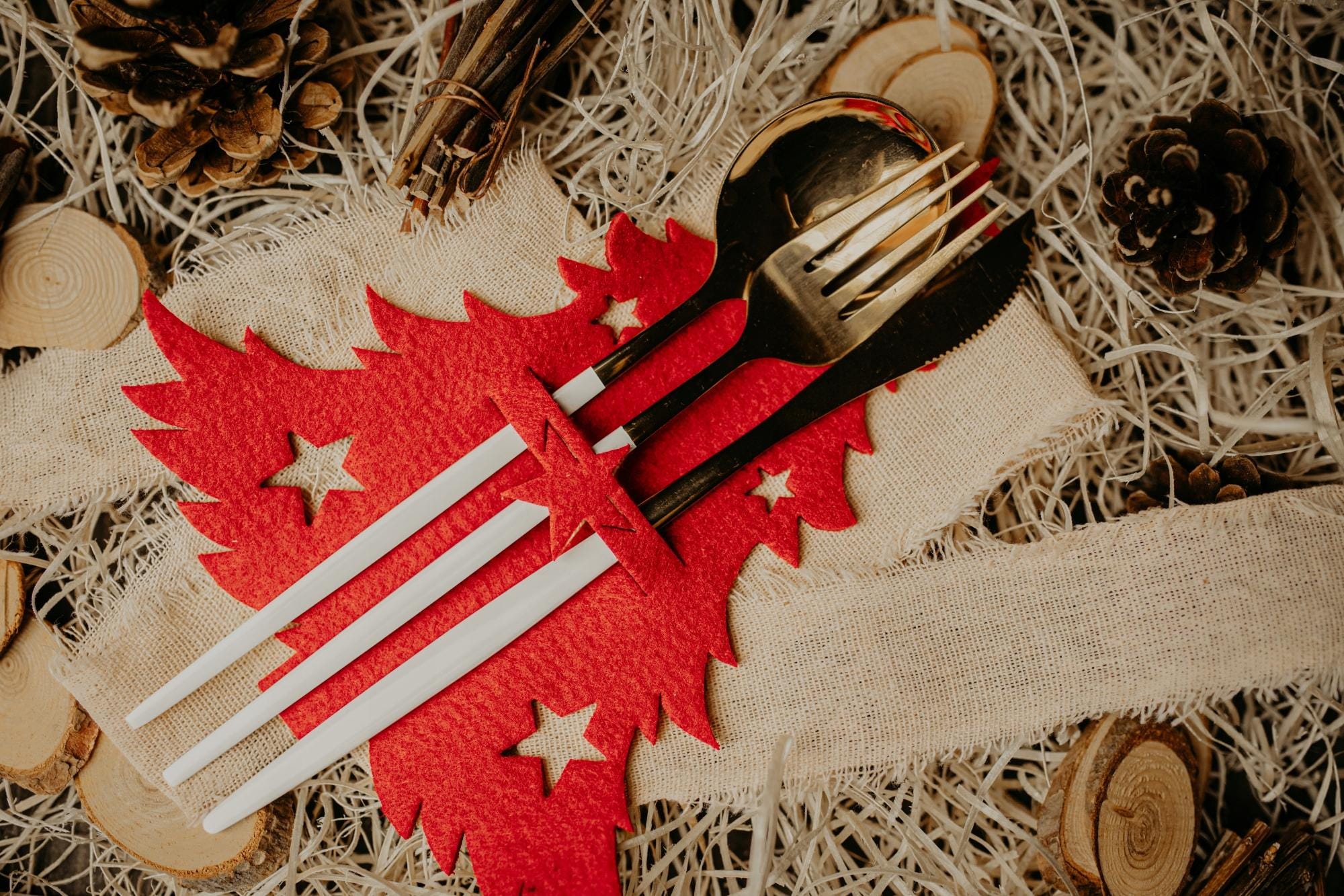 Christmas Tree Cutlery Holder Svg, Laser Cut Felt Table Decorations ...