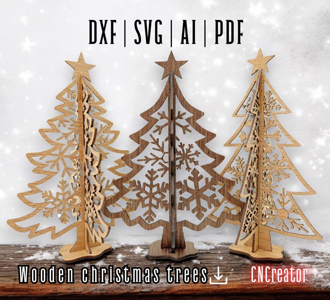 Laser Cut Christmas Tree Ornament SVG Bundle (digital Download) - Etsy