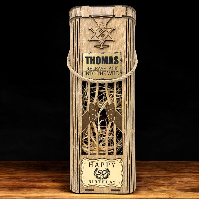 Birthday Whisky Box. 3mm, SVG, DXF Laser Cut Files. Wooden Box Digital ...