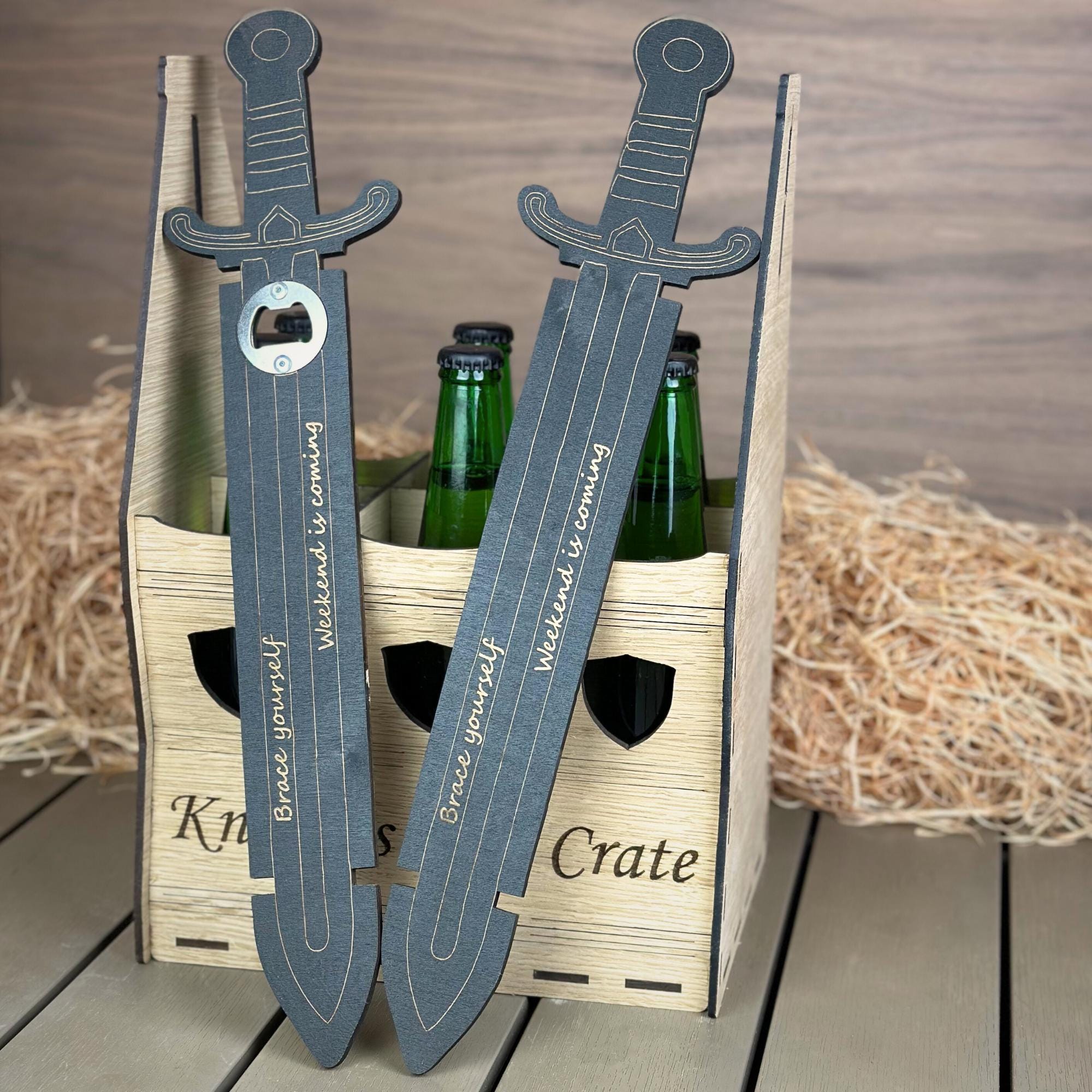 Laser Cut Beer Bottle Holder, Glowforge Wooden 6-pack Carrier Design ...