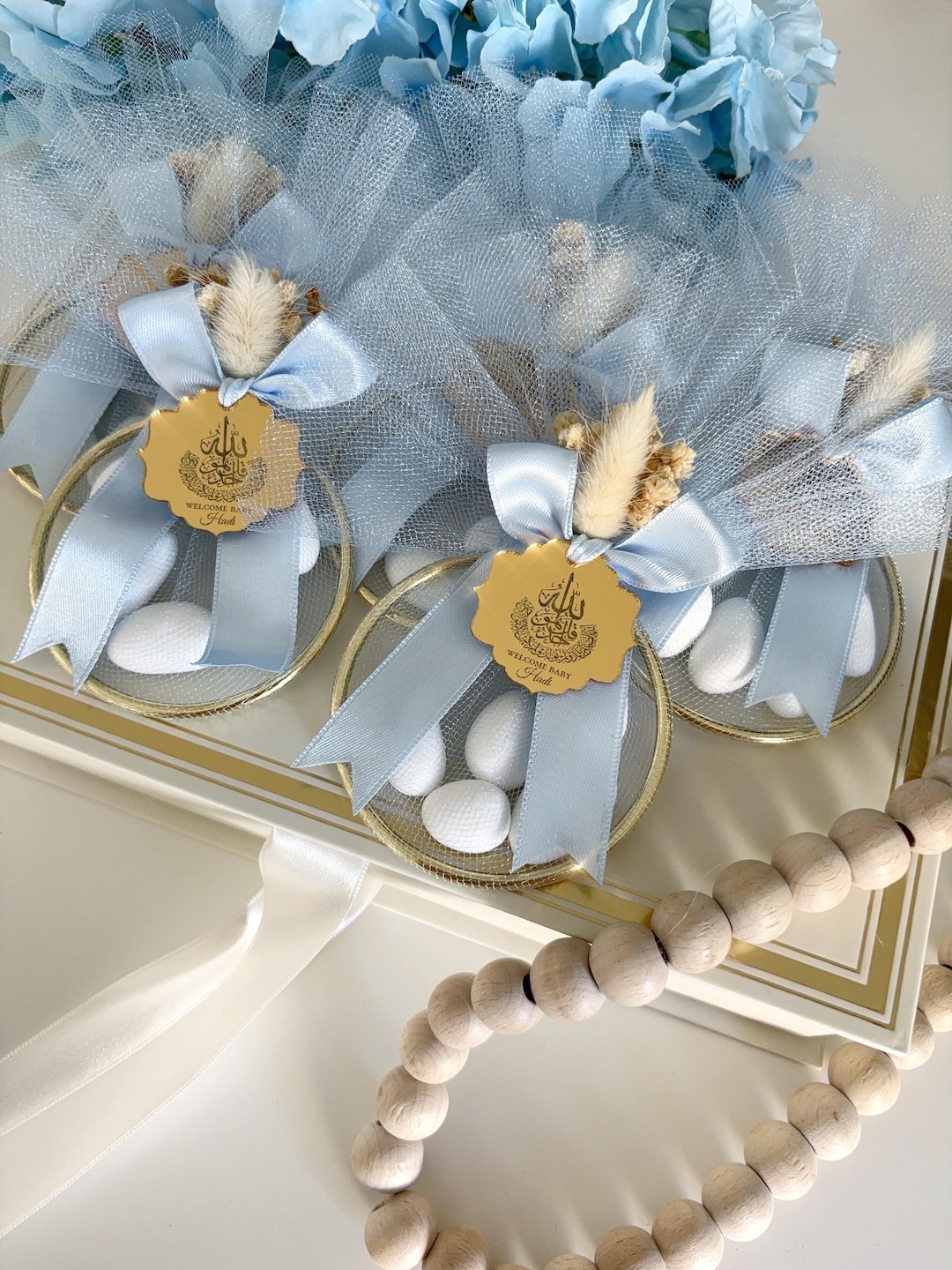 Personalized Islamic Baby Shower Almond Candy Favors - Welcome Baby ...
