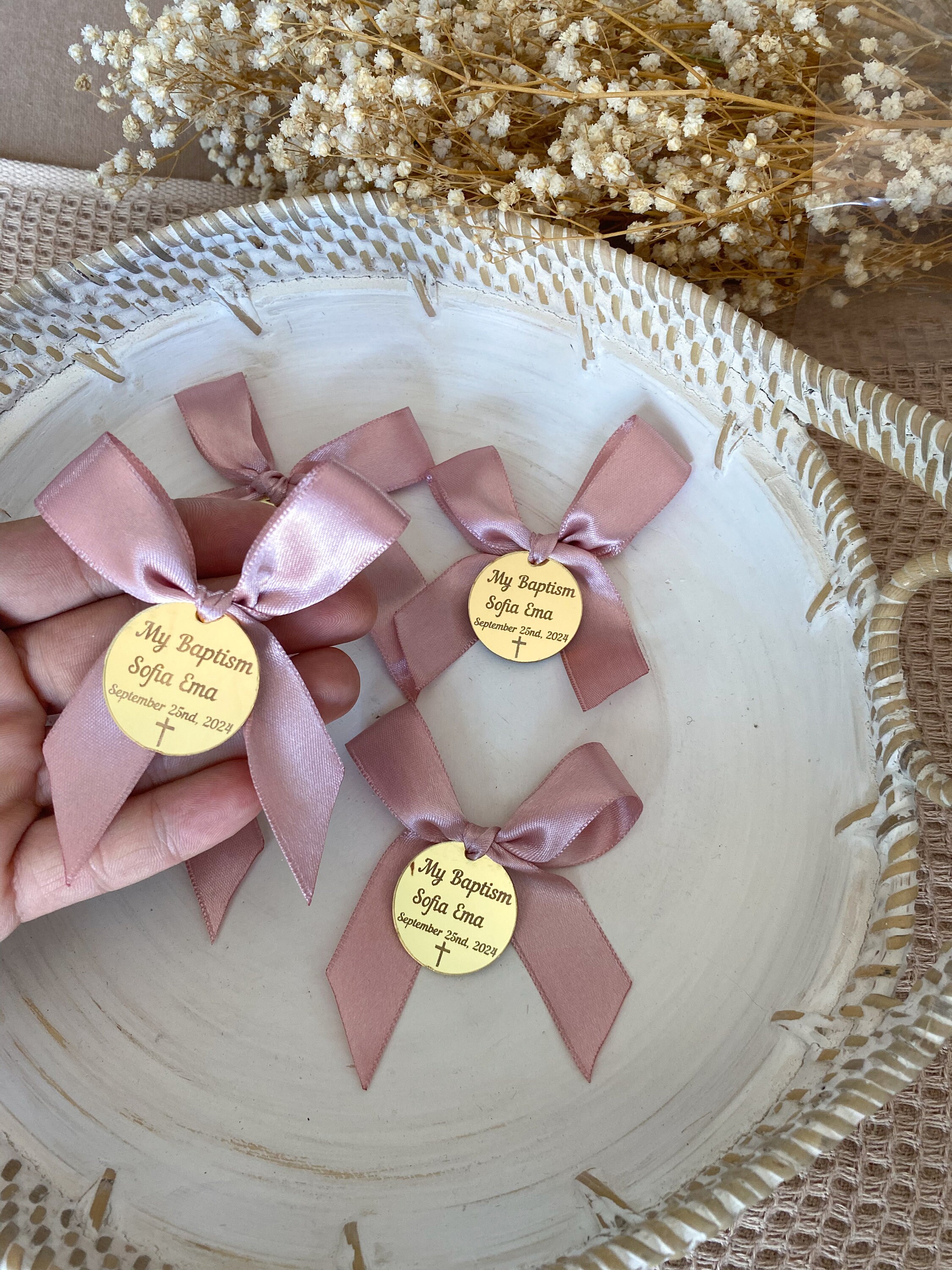 Custom Gold Baptism Favor Tag for Boy and Girl , Christening Gift Tag ...