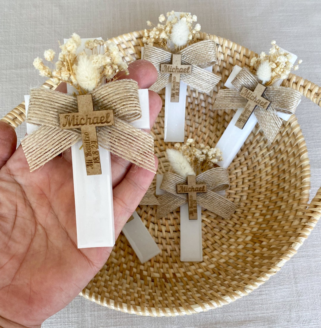Rustic Epoxy Crucifix With Personalized Wooden Label, First Communion ...