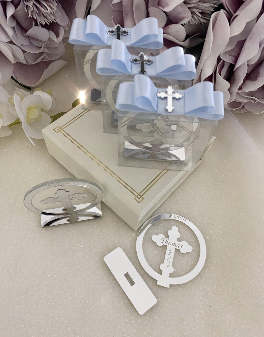 Custom Baptism Cross Favors, Personalized Christening Keepsakes, First ...