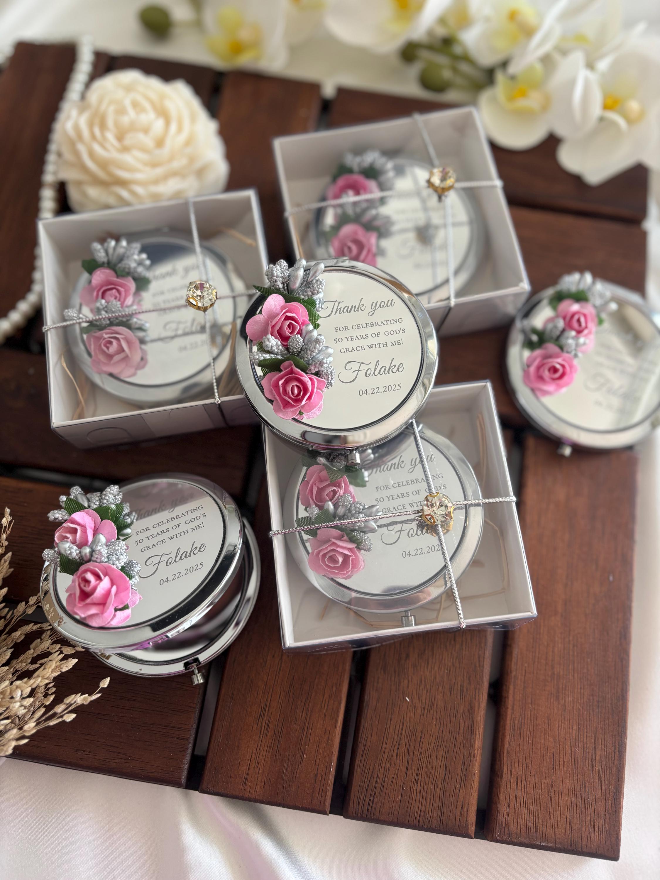 Personalized Birthday Compact Mirror: Engraved Party Favors, Milestone ...