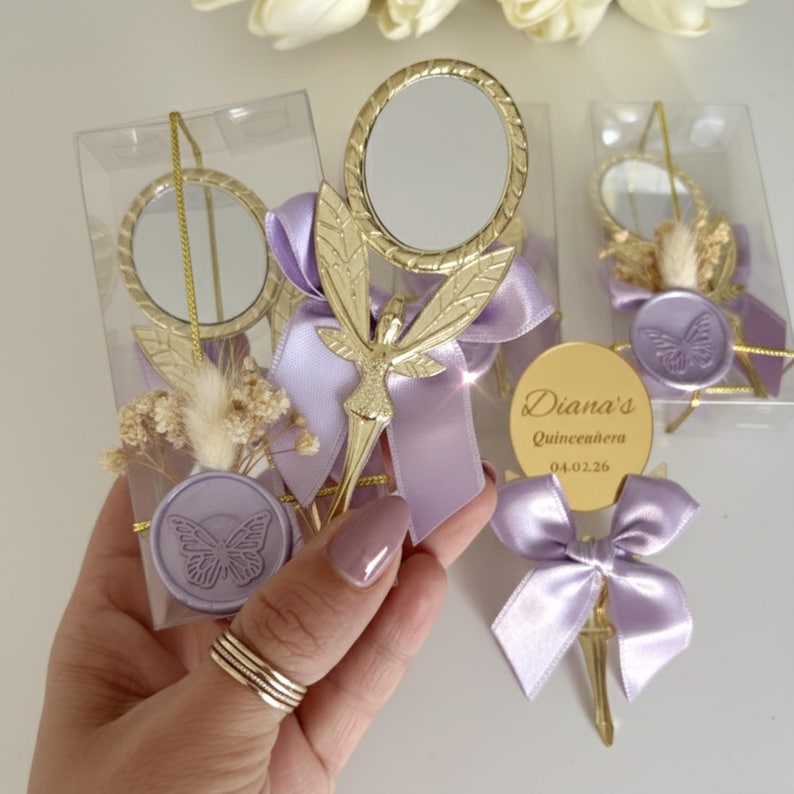 Personalized Gold Hand Mirror Sweet 16 or Quinceañera Favor, Sweet ...