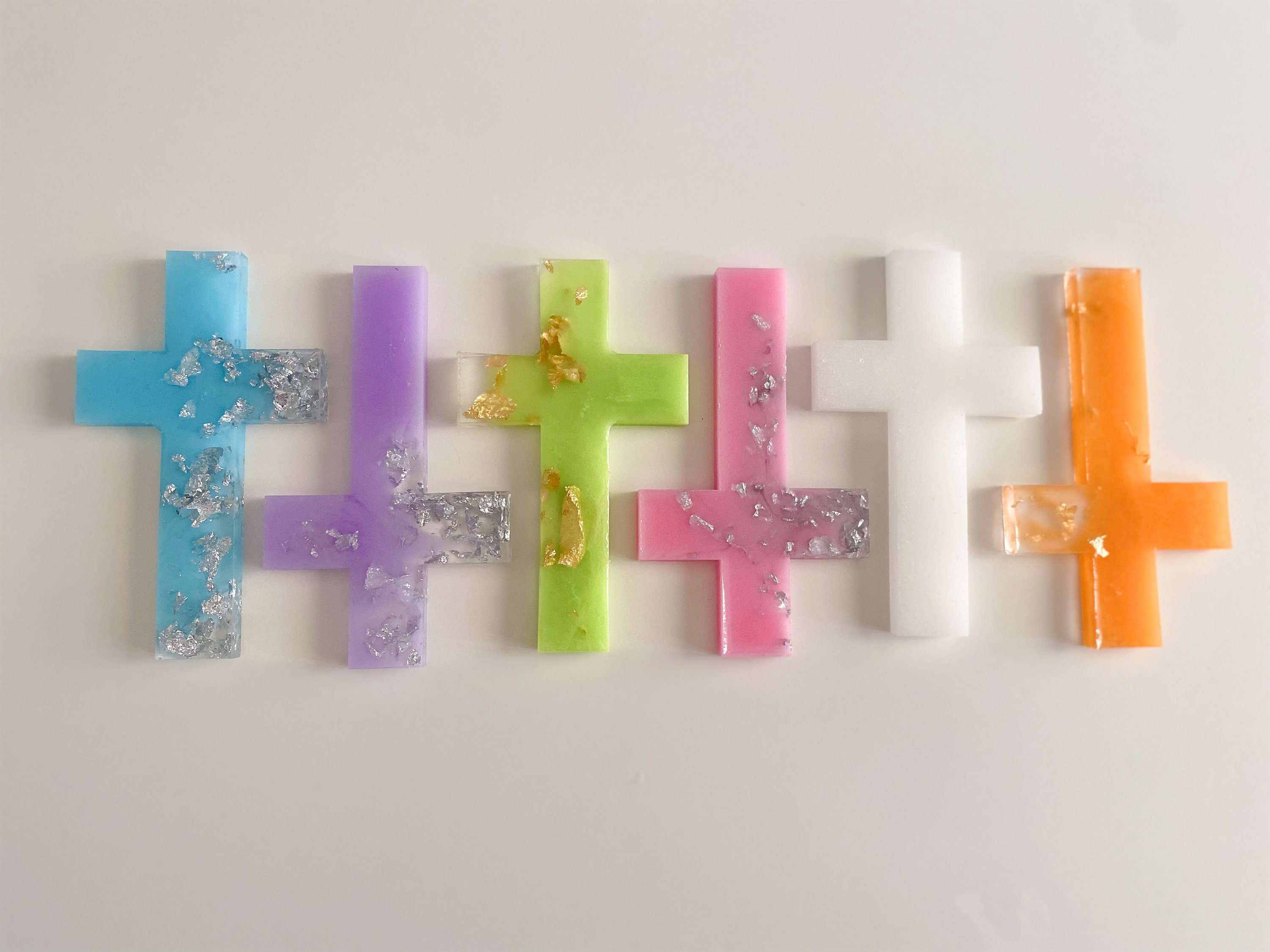 Personalized Cross Magnet, Handmade Epoxy Resin Christening Gift ...