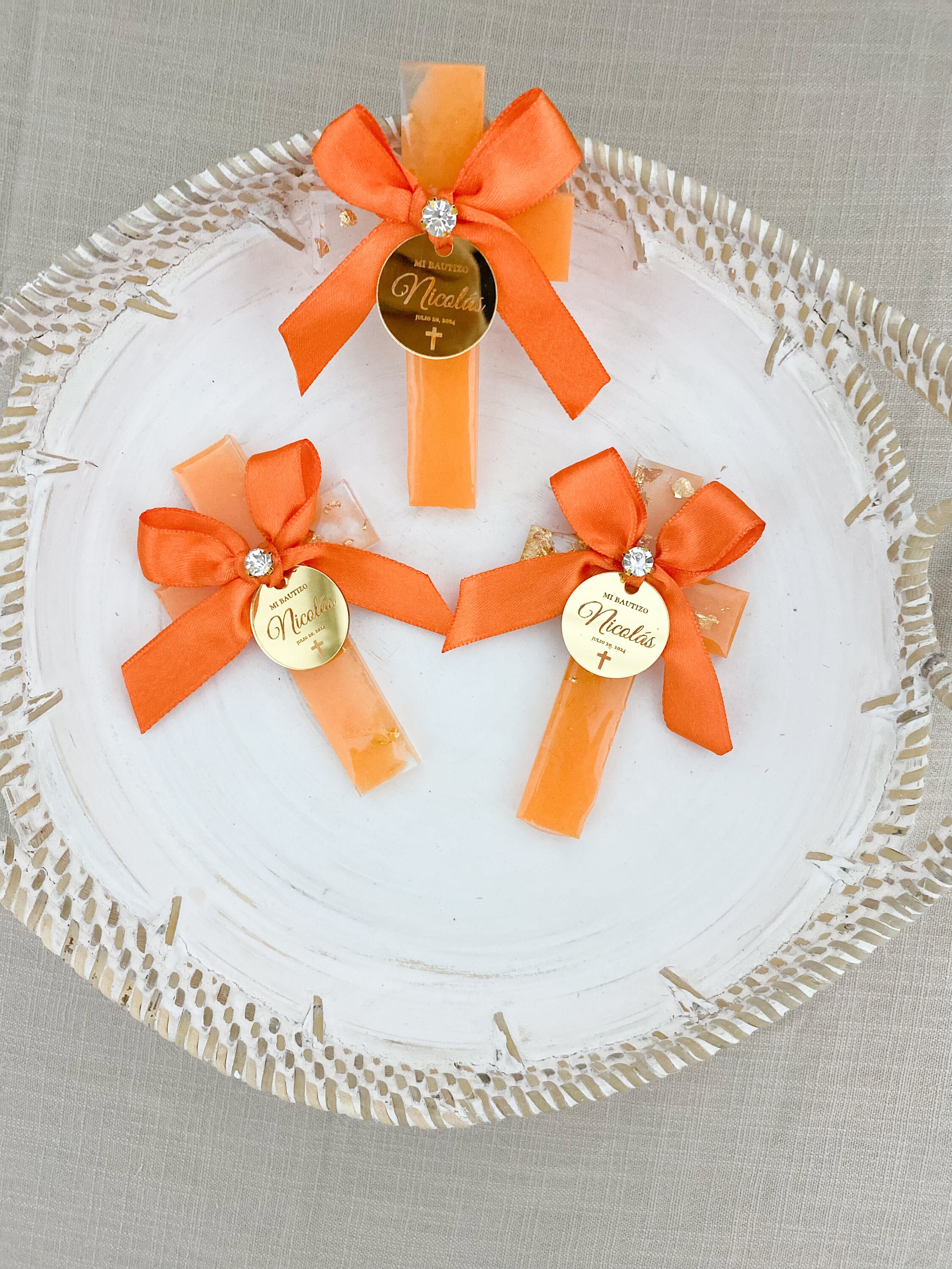 Personalized Cross Magnet, Handmade Epoxy Resin Christening Gift ...