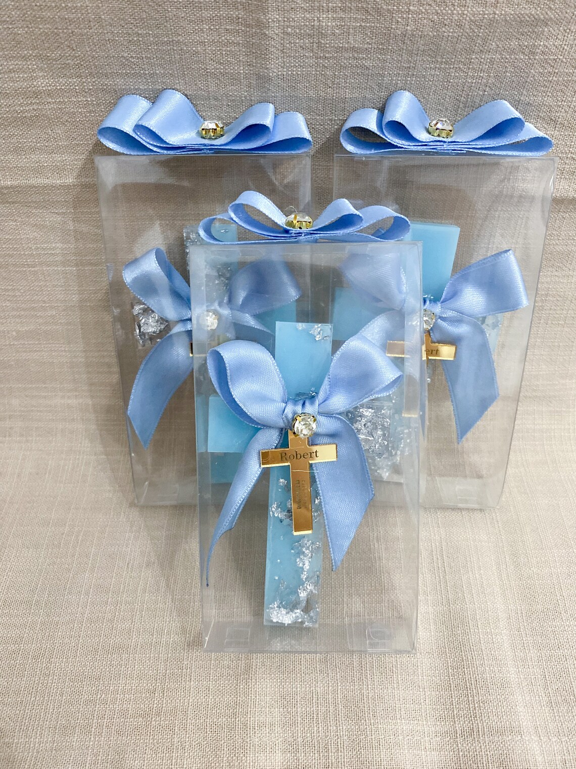 Personalized Cross Magnet, Handmade Epoxy Resin Christening Gift ...