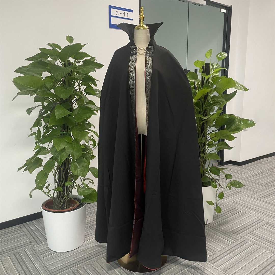 Black and Red Cloak Full Circle Cloak Vampire Cloak Halloween Cloak for ...