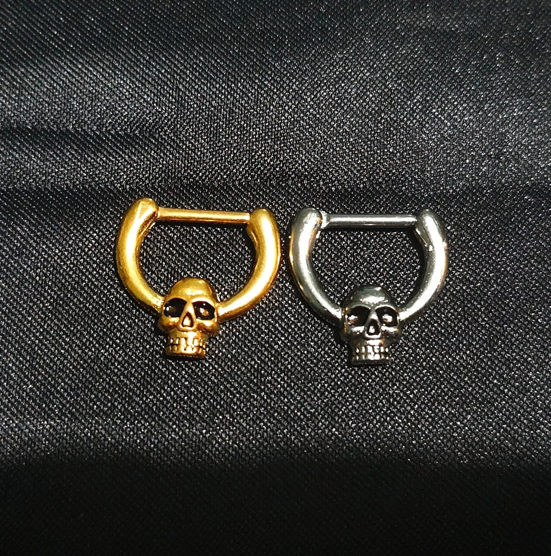 Dead Skull Hinged Septum Ring - Etsy
