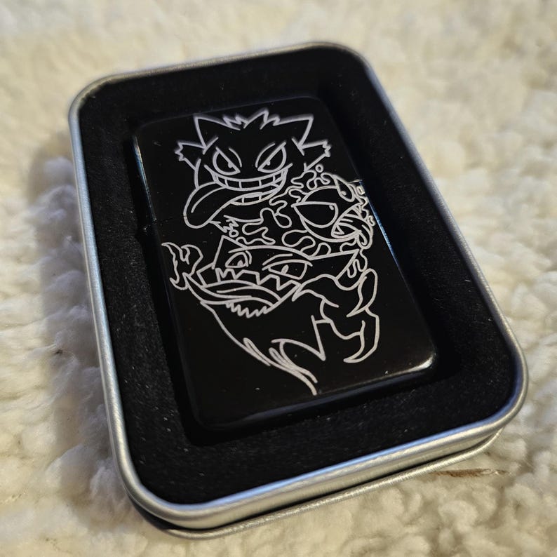 Gengar Haunted Evolution Pokémon Design Lighter Personalised Name Gift ...