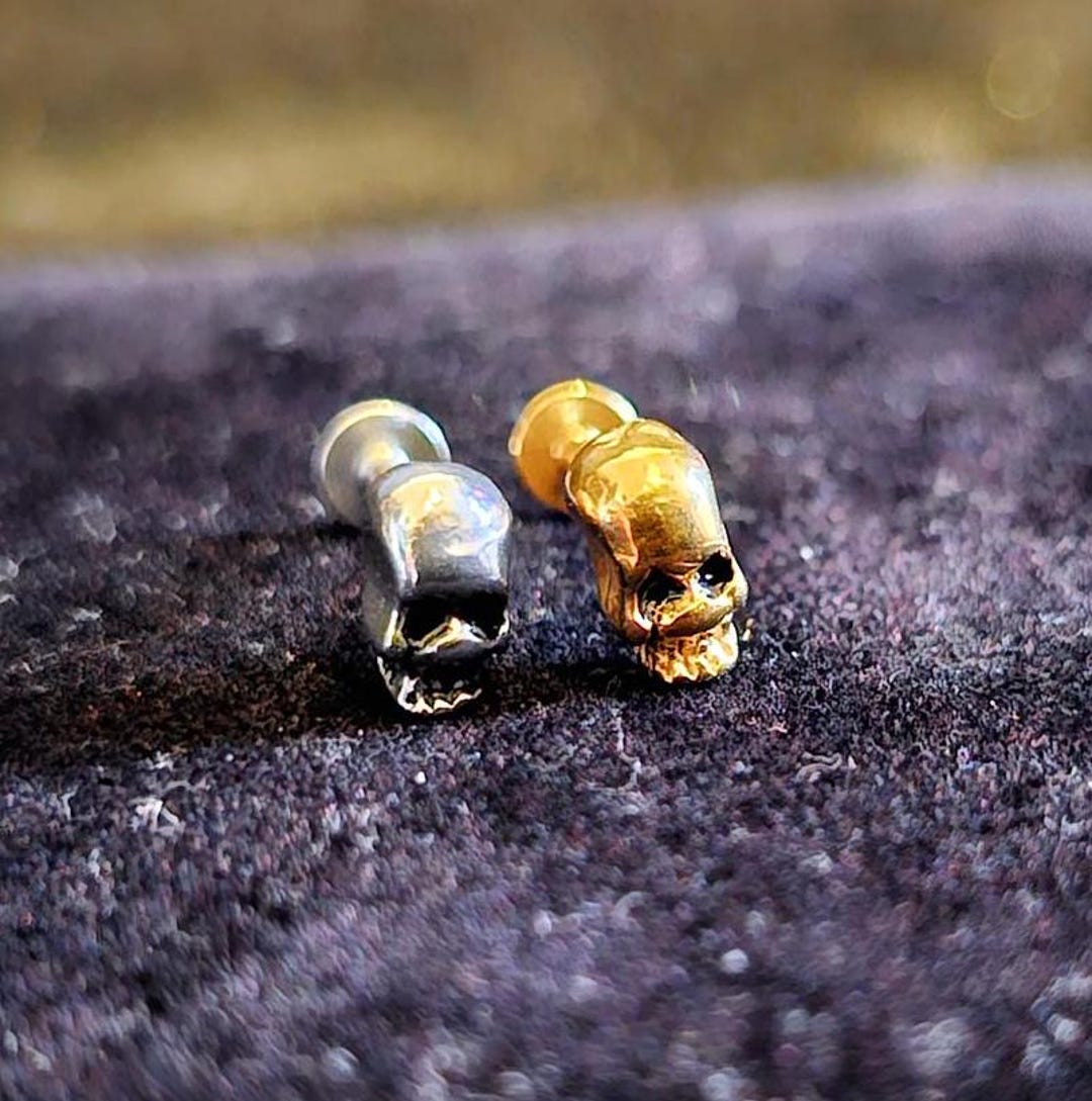 Skull Labret Studs Skull Lip Stud Earring Cartilage Tragus Helix Stud ...