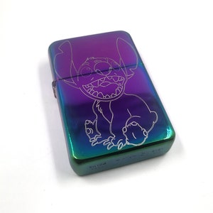Lilo and Stitch Design Flip Stitch Lighter Engraving Personalised Gift ...