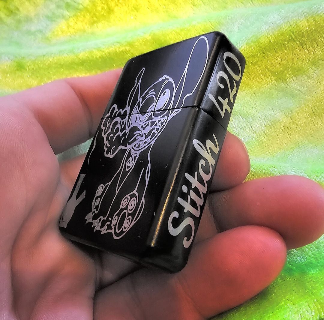 Stitch 420 Pot Design Lighter Personalised Engraving Gift - Etsy